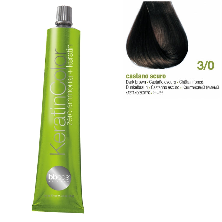 Bbcos Keratin Zero Ammonia Color 100ml 3/0 (Dark Brown) – Bbcos Hair Pro